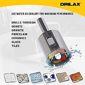 1 Inch Diamond Hole Saw Drill Bit Tiles, Glass, Fish Tanks, Marble, Granite Countertop, Ceramic, Porcelain Core Holesaw Drill Terra COTA Flower Pot Drain Holes DIY Size