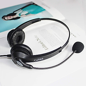 USB Headset with Microphone Noise Cancelling & Audio Controls, Stereo Computer Headphones for Business Skype UC Lync Softphone Call Center Office, Clearer Voice, Super Light, Ultra Comfort