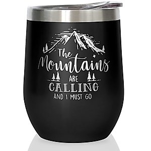 Coolertaste Best Gifts For Outdoor Lovers, The Mountains Are Calling 12oz Tumbler Cup, Gifts For Outdoor Enthusiasts, Mountain Coffee Mug, Climber Hiking Gifts, Mountaineering Camping Gift Ideas
