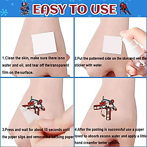 192pcs Ice Hockey Temporary Tattoos Ice Hockey Themed Birthday Party Favors Decorations Supplies for Kids Gifts Classroom School Prizes