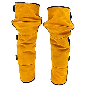 TEHAUX Welding Leg Cover Thicken Knee Pads Abrasion Resistant Welding Spats Leg Cover Sleeve Wraps for Welder Heat Abrasion Resistant Foot Leg Protection