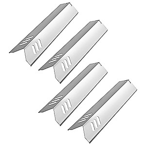 Clivimi 15” Stainless Steel Grill Heat Plates Tent Shield, Grill Burner Cover BBQ Gas Grill Replacement Parts Kit for Dyna-Glo DGF510SBP, Backyard BY13-101-001-13, BY14-101-001-02, Uniflame GBC1059WB