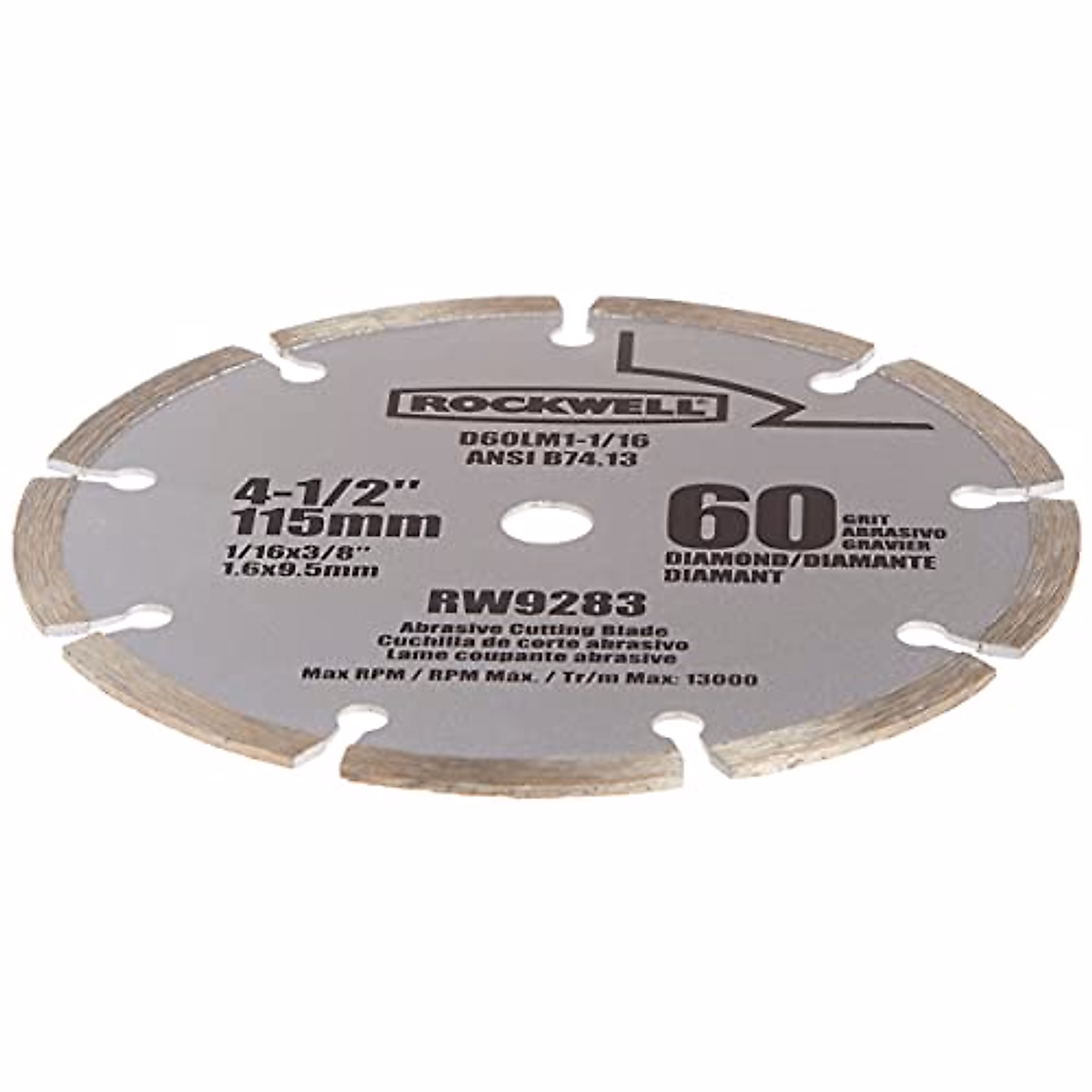 Rockwell RW9283 4 1/2-Inch 60-Grit Diamond Compact Circular Saw Blade