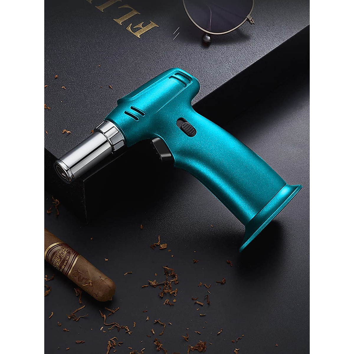 Butane Torch, ibforcty Refillable Culinary Cooking Torch Kitchen Blow Torch Lighter with Safety Lock Adjustable and Lock Flame (Butane Gas not Included)