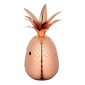 Restaurantware 24-OZ Pineapple Drink Tumbler: Perfect for Bars Restaurants and Catered Events - Copper Drink Cup with Silver Stainless Steel Interior Lining and Straw Slot - 1-CT