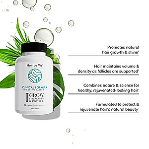 Hair La Vie Clinical Formula Hair Growth Vitamins for Women and Men with Biotin 5000mcg, Collagen, and Saw Palmetto - Healthy Hair Growth Supplement Within Normal ranges 90 Count (Pack of 1)