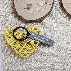 CHOORO Cancer Survivor Gift Tough Times Don't Last Tough People Do Cancer Awareness Keychain (Tough People Do black)