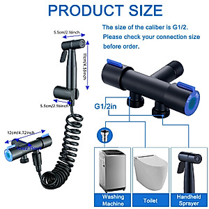 FES Handheld Bidet Sprayer for Toilet, 304 Stainless Steel Adjustable Pressure Control Bidet Faucet Diaper Sprayer Set with Hose Attachment Easy Install for Kitchen and Toilet Cleaning