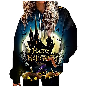 My First Halloween Baby Girl Outfit Womens Rash Guard Long Sleeve Halloween Print Clothes for Women 2023 Gray Sweatshirt Women Bulk Hoodies Women's Pumpkin Halloween T-Shirt