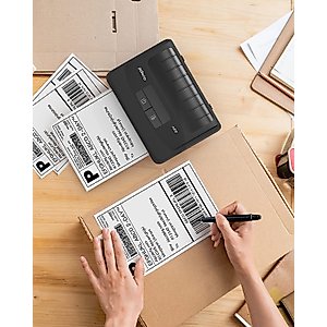 POLONO A400 Bluetooth Thermal Label Printer, 4x6 Label Printer for Shipping Packages Small Business, Bluetooth Shipping Label Printer for iPhone, Android & PC, Compatible with Amazon, Ebay, ect.