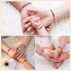UNGENT THEM Evil Eye Bracelets Mal De Ojo Red String Kabbalah Protection Mommy and Me Back to School Bracelet for Women Boy Girls Son Daughter Family