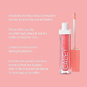 Caley Cosmetics Probiotic Lip Oil Gloss (Island Blossom)