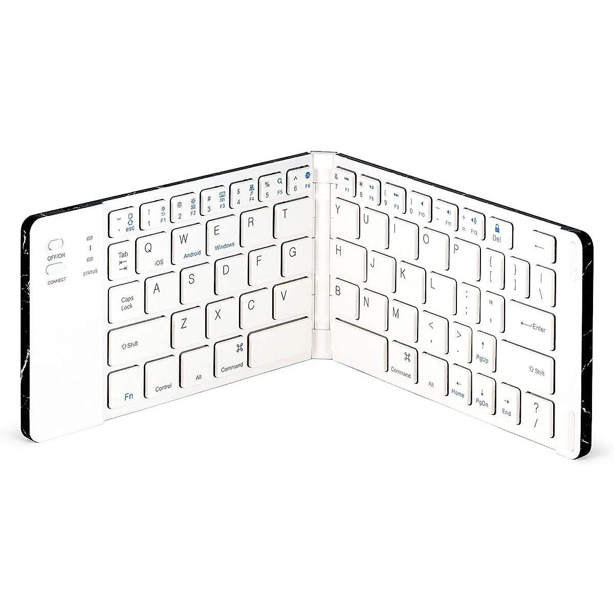 HP E14 FHD (1920 x 1080) Portable Travel Monitor Bundle with USB Type-C, Black Marble Bluetooth Folding Wireless Keyboard, and Black Pebble M355 Bluetooth Wireless Mouse