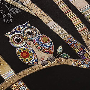 Artistic Greeting Card (BA1476) Blank/Birthday - Owl Birch - Jewels Range - Embossed and Foil Finish