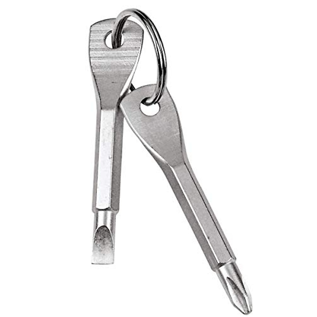 RDD Philips and Flat Head Screwdriver Portable Keychain Set Gift (Silver)