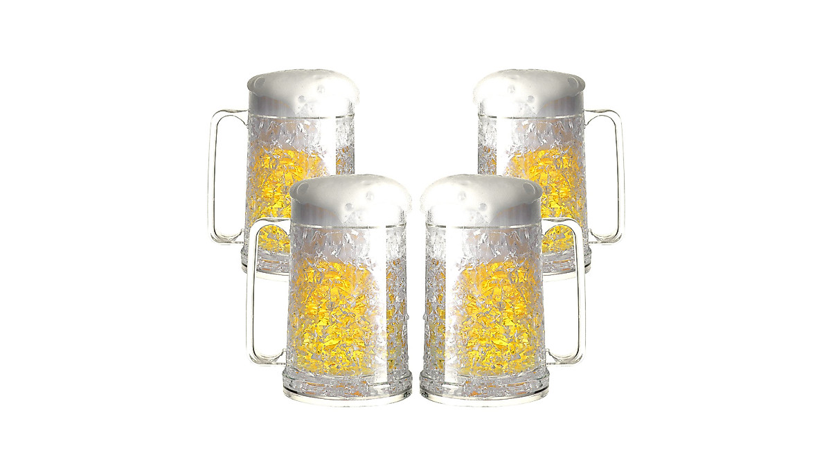 Auhafaly Double Wall Freezer Mug Set of 4 - Keeps Drinks Cold