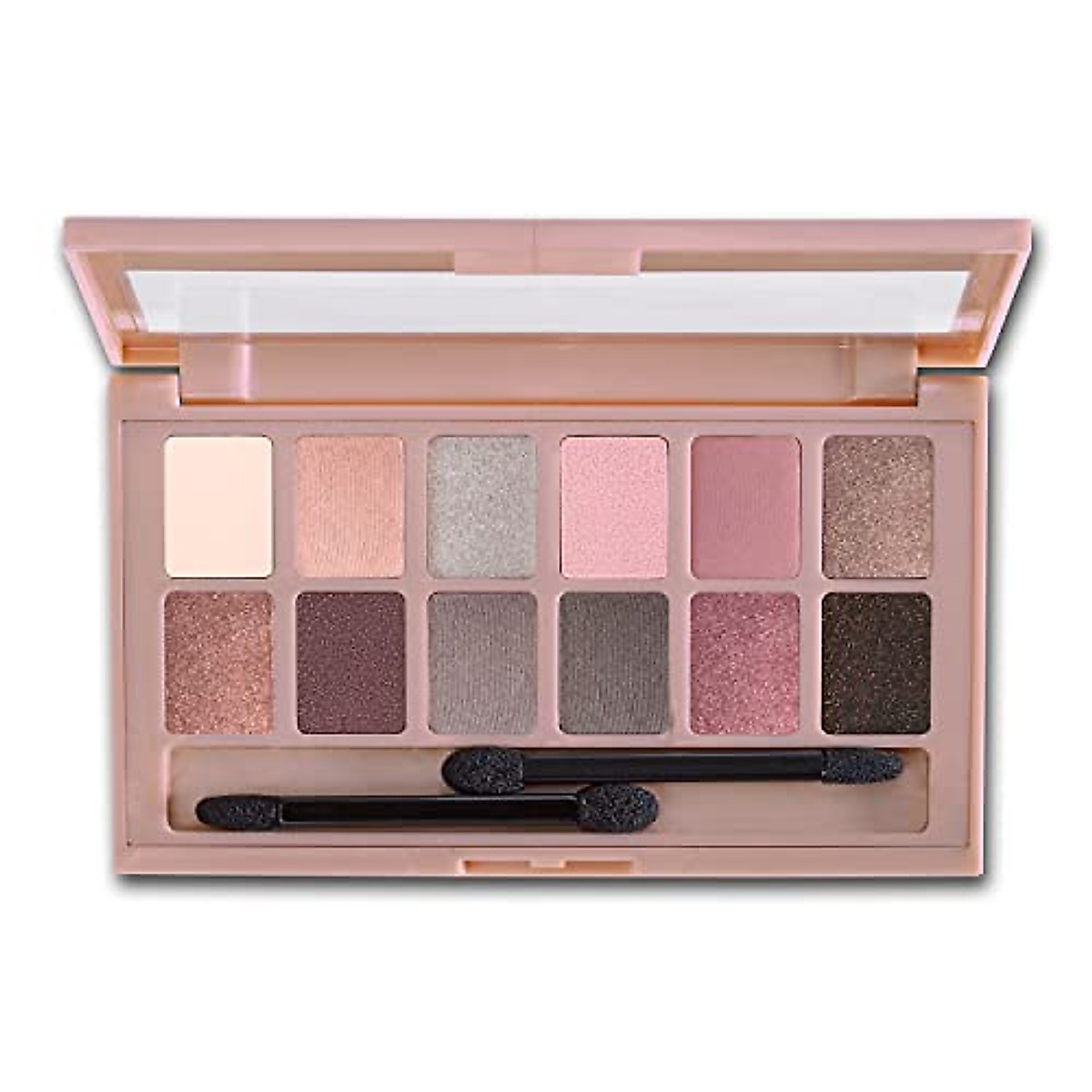 Maybelline The Blushed Nudes Eyeshadow Palette, Includes 12 Pigmented Shades and 2 Double Ended Eye Makeup Applicators, 1 Count