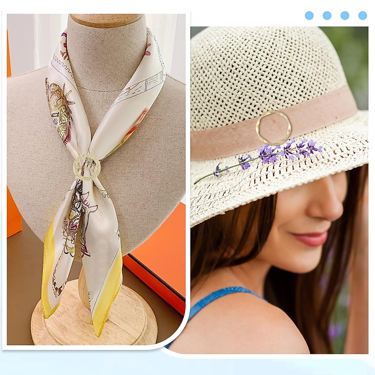 PEOVLVN 8 Pcs Shirt Ties Clips for Women