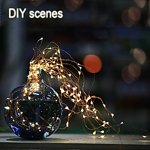 Starry Fairy Lights String Lights, 33 Feet, 100 LEDs,with Remote Control,USB Bendable Copper Twinkle Lights, Decorative Lights for Kid's Room,Patio, Garden, Party, (Warm White)2 Pack