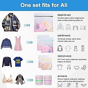 GOGOODA Mesh Laundry Bags, Delicates Washing Bags for Sweater Blouse Hosiery Bras Premium Wash Bags for Travel Storage Organization (7 Set)