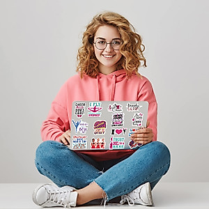 Cheer Stickers | 50pcs Waterproof Cheerleading Stickers, Cheer Vinyl Decal for Water Bottle Laptop Megaphone Bike Scrapbooking, Bulk Cheerleading Gifts for Cheerleaders Teens Boys and Girls