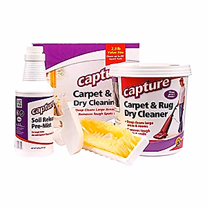 Capture Carpet Total Care Kit 250 - Home Couch and Upholstery, Car Rug, Dogs & Cats Pet Carpet Cleaner Solution - Strength Odor Eliminator, Stains Spot Remover, Non Liquid & No Harsh Chemical