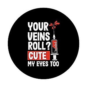 Phlebotomist Funny Cute Phlebotomy Technician Nurse Gift PopSockets PopGrip: Swappable Grip for Phones & Tablets