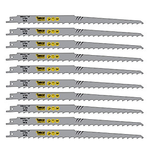 10 x SabreCut SCRS1617K_10 12" (300mm) 3 TPI S1617K Very Fast Wood Cutting Reciprocating Sabre Saw Blades Compatible with Bosch Dewalt Makita and Many Others