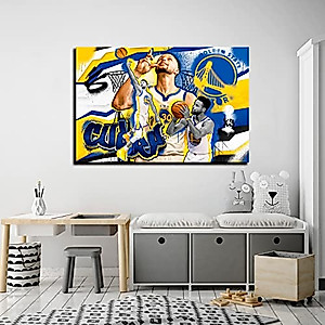 Stephen Curry Poster Basketball Posters 2022 Super Star Poster Canvas Wall Art Decoration for Living Room NOUCAN (16x24 No Framed,A)