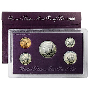 1988 Proof Set 5 Coin Set OGP Original Government Proof