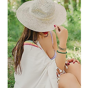 BOMAIL 12Pcs Natural Semi-Precious Gemstones Bracelets - Adjustable Round Beaded Bracelets Reiki Healing Crystals Beads Bracelet for Women Men