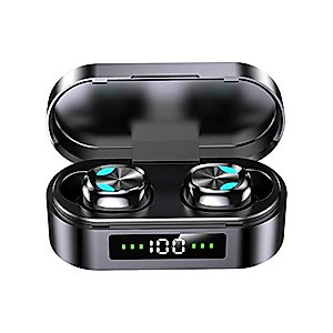 SSZMDLB Wireless Bluetooth Headphones HiFi Stereo Sound Touching Headset Sport Waterproof Earphones with Microphone LED Display with Mini Charging Bay