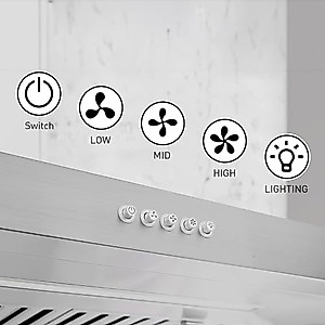 Vesta Charlotte 500cfm Under Cabinet Range Hood With 3 Levels Of Speed, Mechanical Buttons Control, Dishwasher Friendly Baffle Filters, Flexible Vent Connectors, Long LED Stripe
