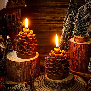Christmas Scented Candles Gift Wax Realistic Tree Shaped Candle for Home Cute Aromatherapy Candles for Christmas Party Holiday New Year Decoration (Christmas Pine Cone, 2 Pcs)