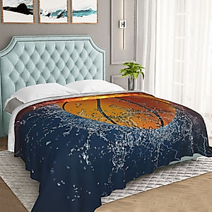 Basketball Throw Blanket Warm Ultra-Soft Micro Fleece Blanket for Bed Couch Living Room(Kids)