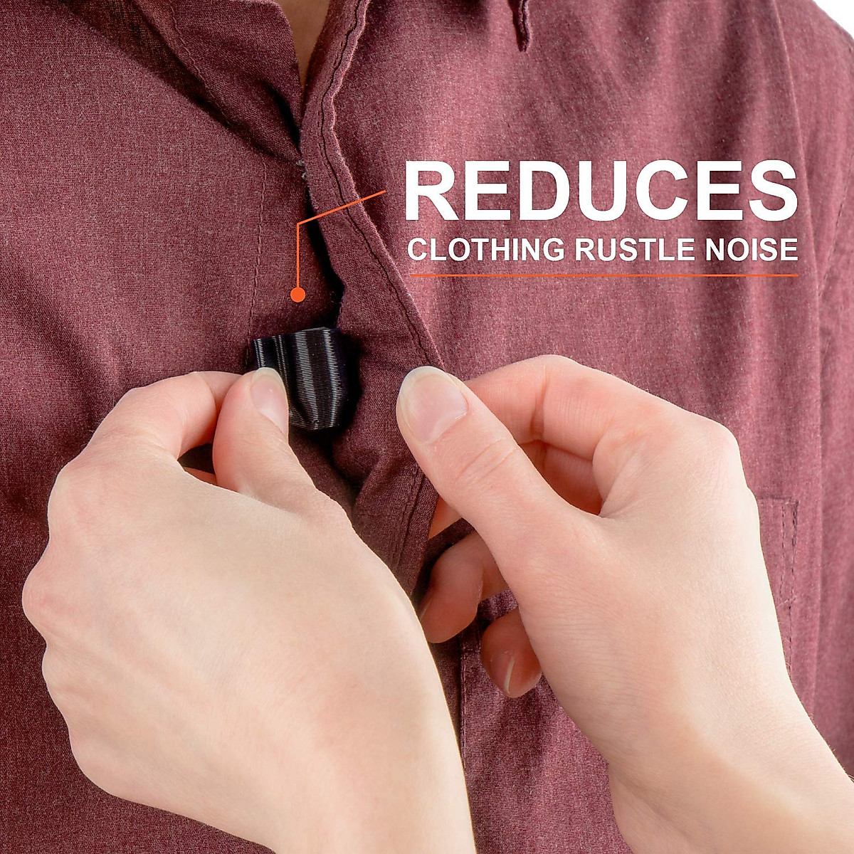 Isolate IT Lavalier Microphone Isolation Shield System with Sorbothane (Compatible with Rode SmartLav+, Black/Orange)