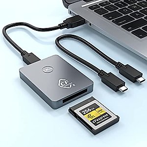 CFexpress Card Reader, Rocketek USB 3.1 Gen 2 10Gbps CFexpress Reader, Portable Aluminum CFexpress Memory Card Adapter Thunderbolt 3 Port Connection Support Android/Windows/Mac OS1