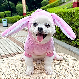 Cat Small Dog Rabbit Design Coat,Dog Warm Pajamas Onesie Pet Soft Winter Dog PJS Sweaters Outfit Stretchy Soft Doggy Jumpsuits Sweatshirt, XXL