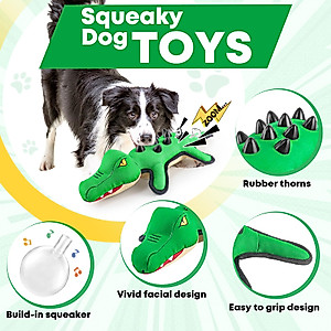 Fuufome Squeaky Dog Toys for All Breeds:Interactive and Puppy Teething Toys with Upgraded Fabric-Stuffed Animals Dog Toys for Boredom and Stimulating to Keep Them Busy