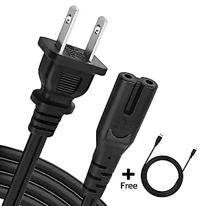 LotFancy Power Cord for Sony PS3 PS4 Slim PSP PSV Xbox One S/X Game Console, 6FT Cable, UL Listed, Universal Fit