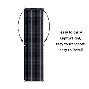Flexible Solar Panel Kit 100W/220W Monocrystalline Battery Panel Power Generation Panel with Charge Controller for Car RV Boat Camping (Color : 100W)