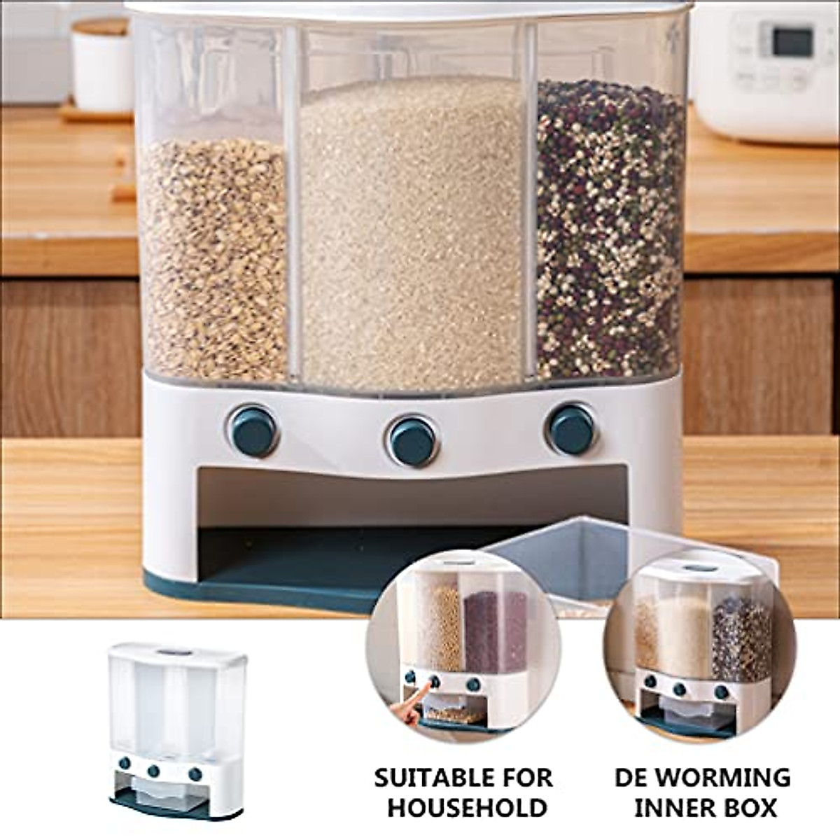 Veemoon 1pc Rice Bucket Plastic to Go Containers Plastic Containers for Food Spaghetti Container Grain Sealing Can Rice Cereal Multifunctional Sealing Can Whole Grains Storage Tank Pp