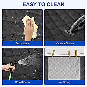 EasyHaWei Dog Car Seat Cover for Back Seat 600D Scratchproof Nonslip Durable Waterproof Cars Pet Backseat Covers with Mesh Window Dogs Hammock for Car，SUV, Truck (54" W x 58" L)