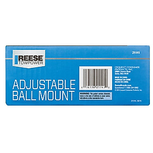 Reese Towpower 21141 Adjustable Ball Mount , Black