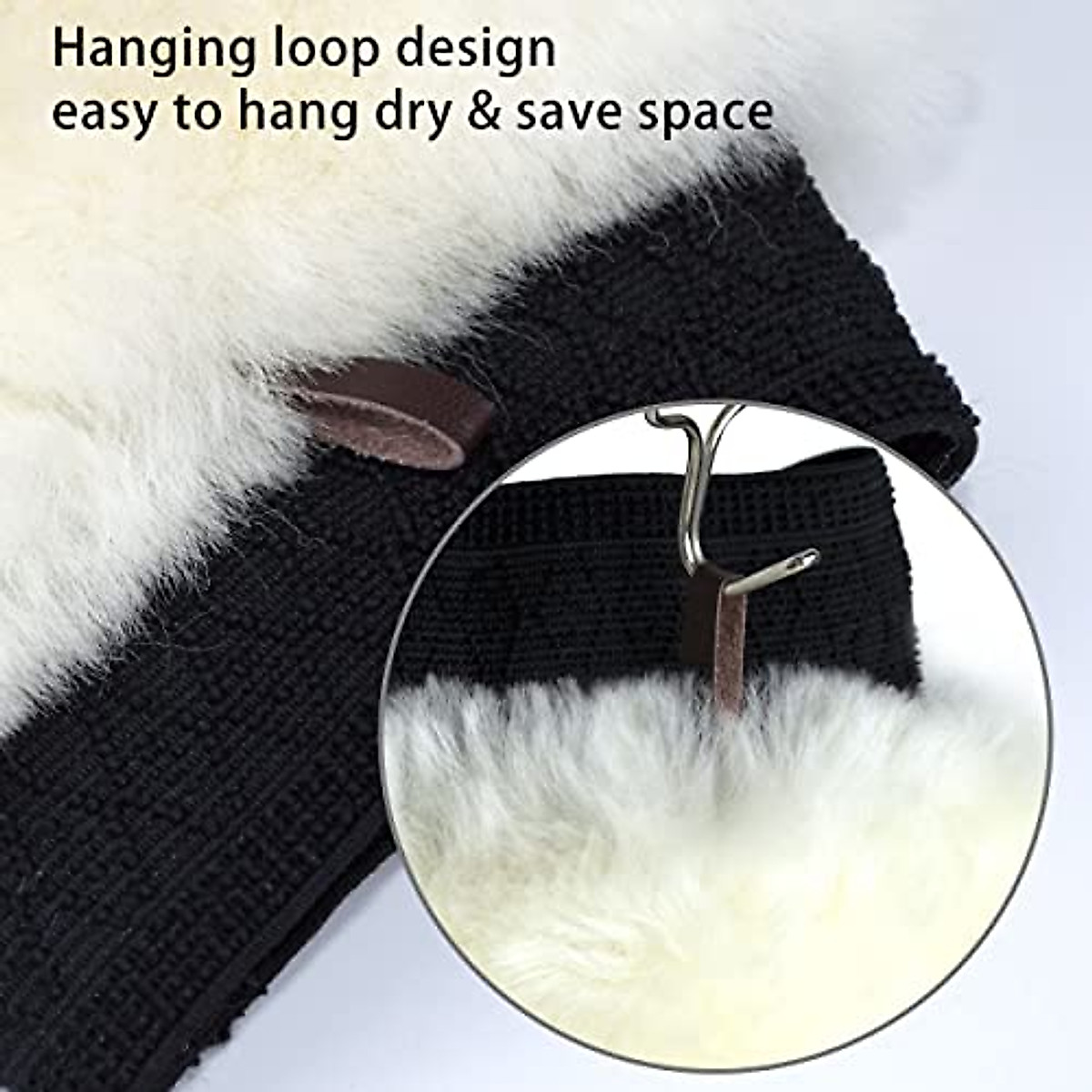 Gracefur Car Wash Mitt Real Sheepskin Wash Mitt Ultra-Soft Extra Large Size Scratch-Free Wash Mitt (Fingers, White)