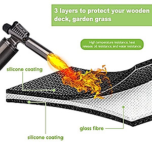 3 Layers Under Grill Mat for Outdoor Grill - 60 x 40 Inches, Large Fireproof Oil-Proof BBQ Grill Pad for Floor Deck Patio Protector, Fire Pit Mat for Indoor Fireplace, Ourdoor Charcoal Gas Grills