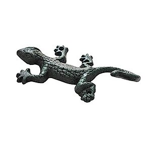 Wall Mount Cast Iron Gecko Shaped Hook Coat Hat Clothes Hanger/Cast Iron Decorative Wall Hook - Gecko Hook Hanger Holder Coat Apron Hat Towel Wall Hook, Wall Hanging Decoration Hook