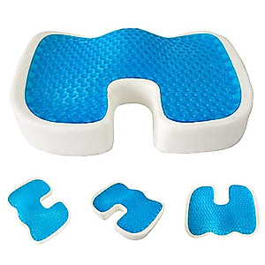 Foreate Memory Foam Seat Cushion with Gel Ergonomic Coccyx Cushion for Tailbone Hip Back Pain Relief, U Shape Chair Pads for Home Office Car Wheelchair Travel