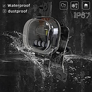 LED Fog Lights Assemblies Replacement for 2008 2009 2010 Ford F-250 F-350 F-450 F-550 Super Duty, 1 Pair Bumper Driving Fog Lamps Kit (Clear Lens)