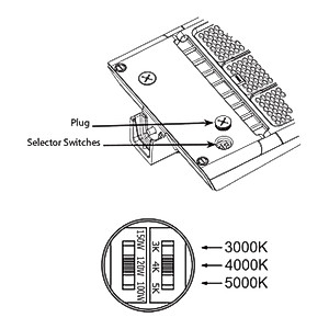 RAB A22-320 LED Area Light, 44,898 Lumens, 250/280/320 Watts, Type III, 3000K/4000K/5000K, 120-277V, Bronze, Mount Included